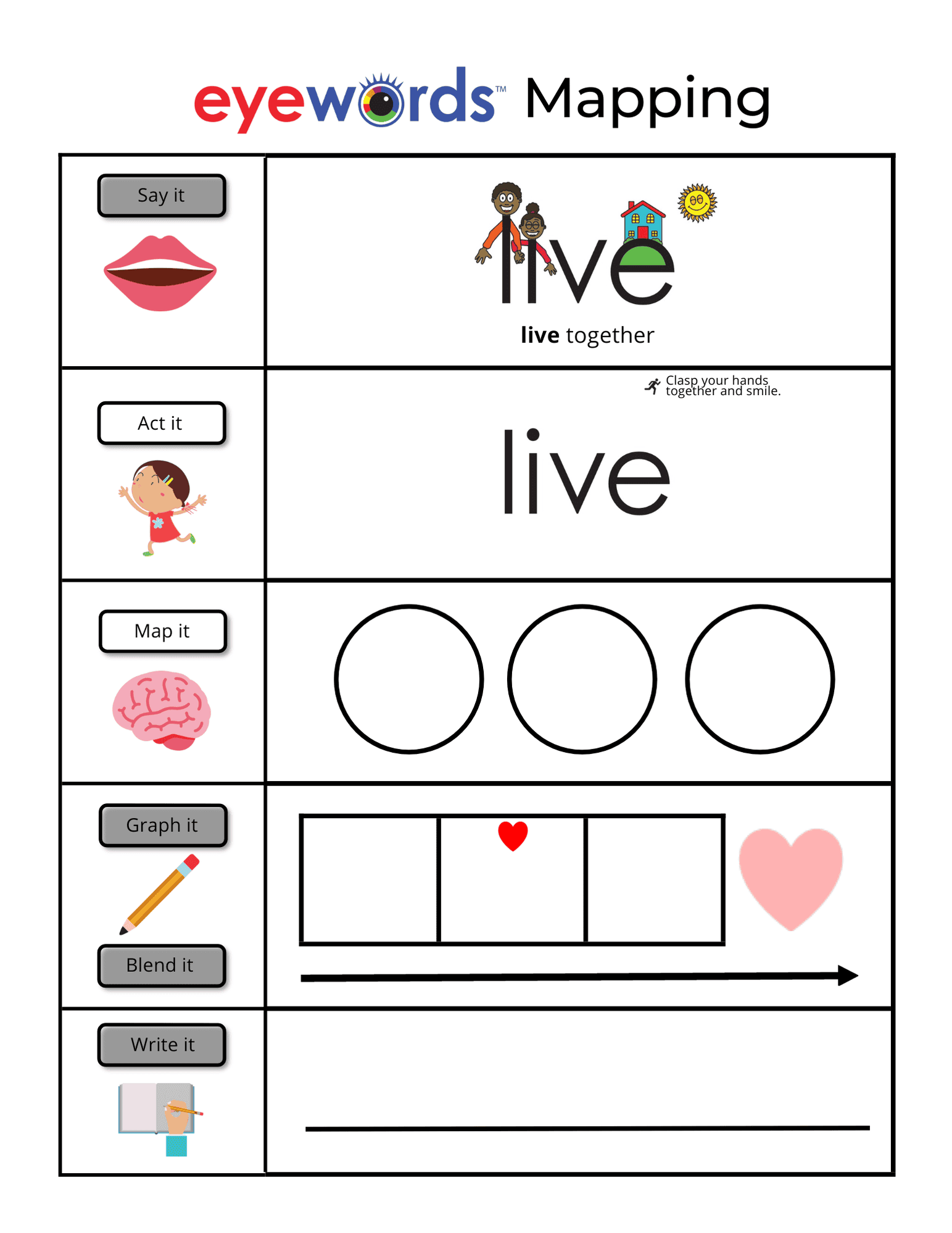 Eyewords Printable Mapping Worksheets, Set 4 (Digital) | Eyewords