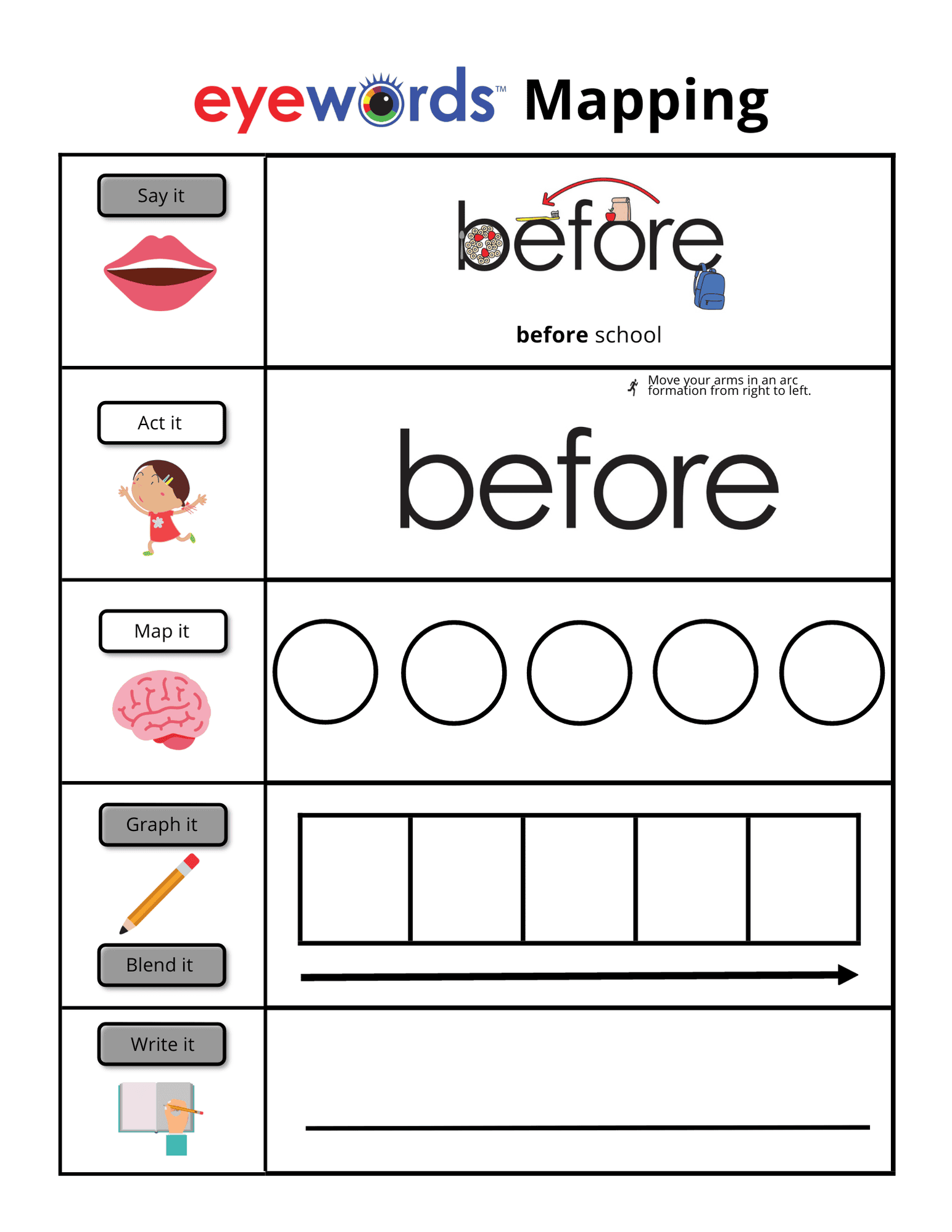 Eyewords Printable Mapping Worksheets, Set 4 (Digital) | Eyewords