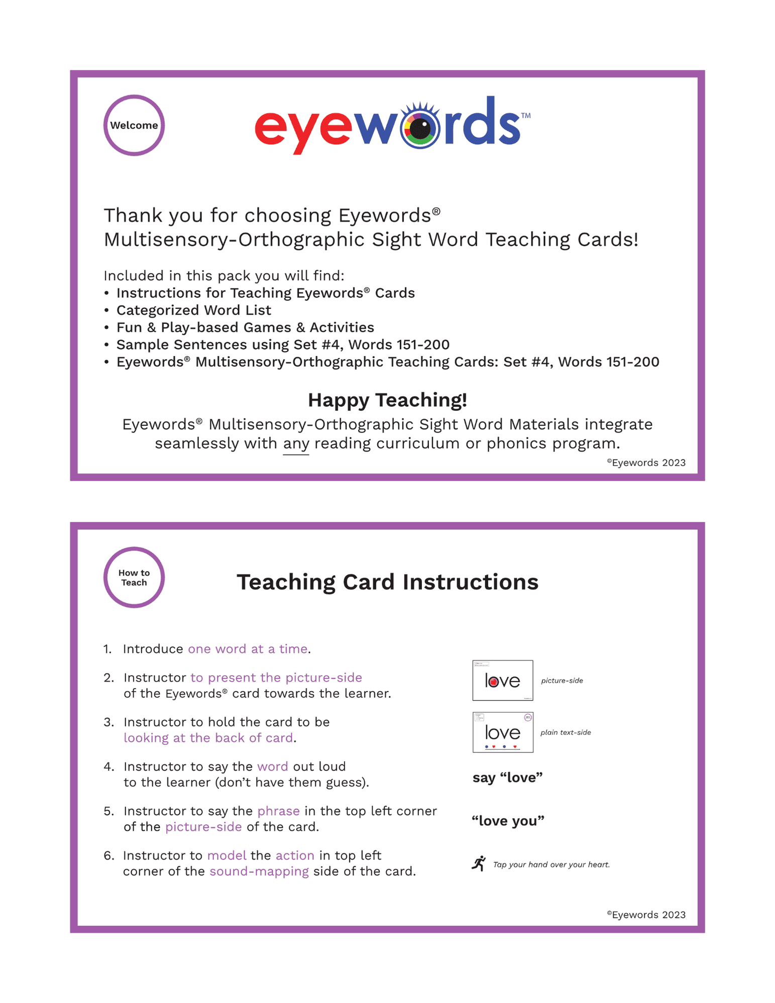 Eyewords with Sound Mapping, Set 4 (Digital) | Eyewords