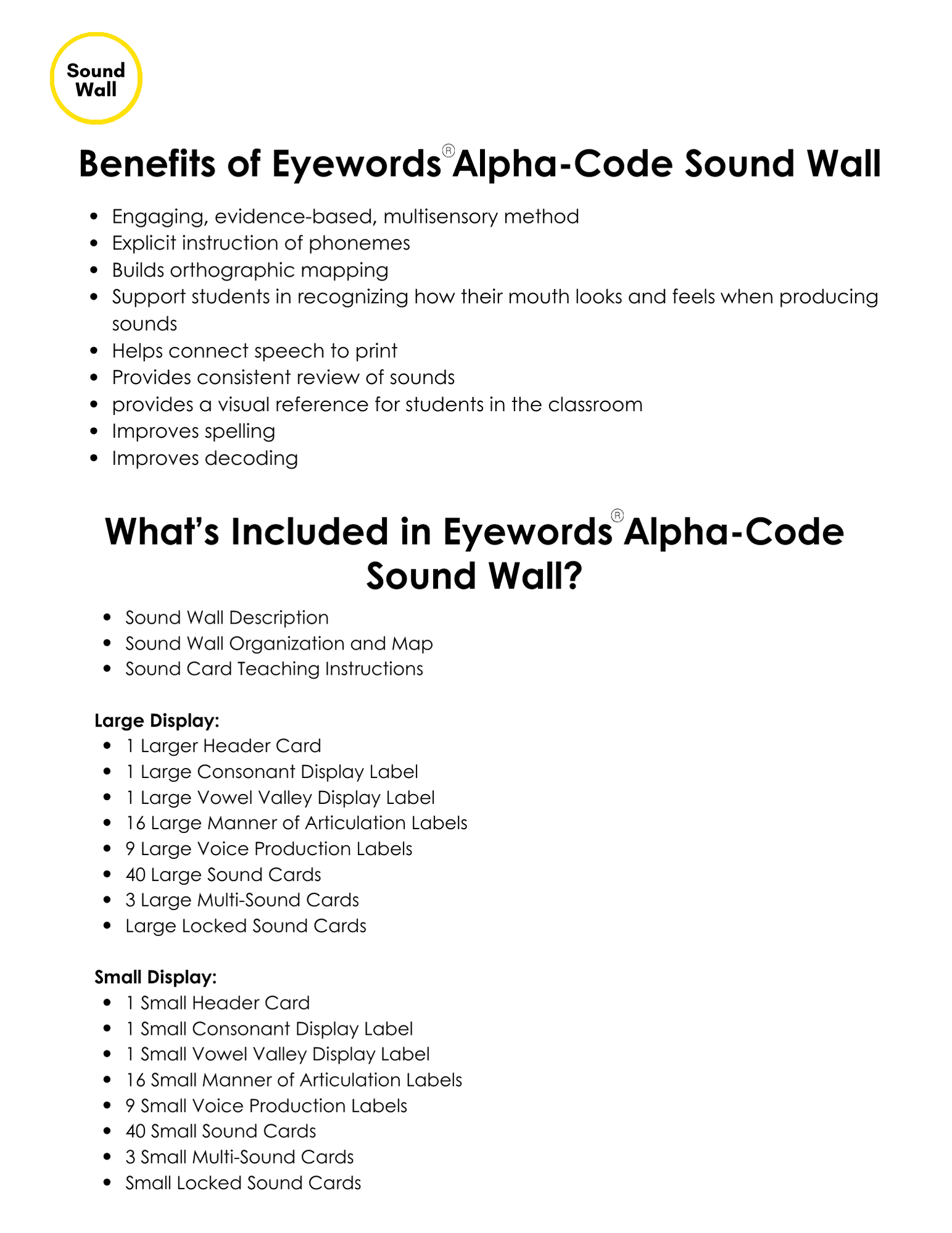 Alpha-Code Sound Wall, Set 1 (Digital) | Eyewords