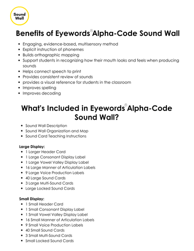Alpha-Code Sound Wall, Set 1 (Digital) | Eyewords