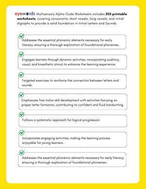 Alpha-Code Printable Worksheets, Set 1 (Digital) | Eyewords