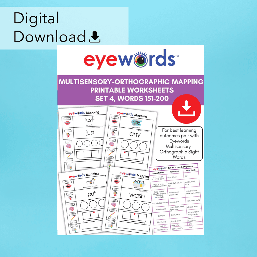 Eyewords Printable Mapping Worksheets, Set 4 (Digital) | Eyewords