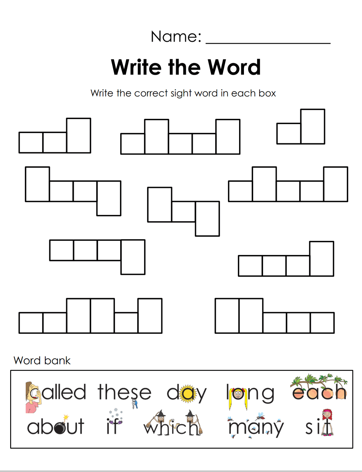 Eyewords Printable Activities, Set 3 (Digital) | Eyewords