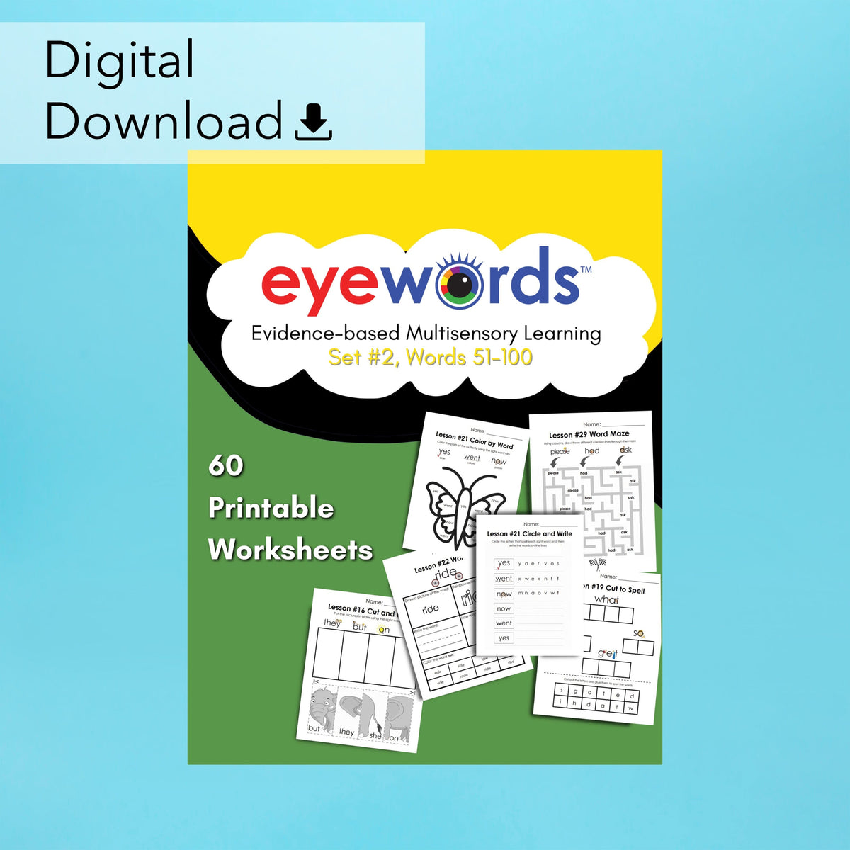Eyewords Printable Activities, Set 2 (Digital) | Eyewords