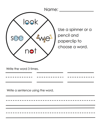 Eyewords Printable Activities, Set 1 (Digital) | Eyewords