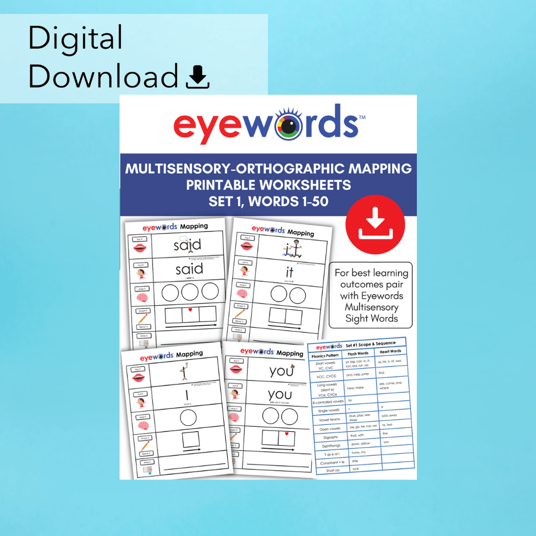 Eyewords Printable Mapping Worksheets, Set 1 (Digital) | Eyewords