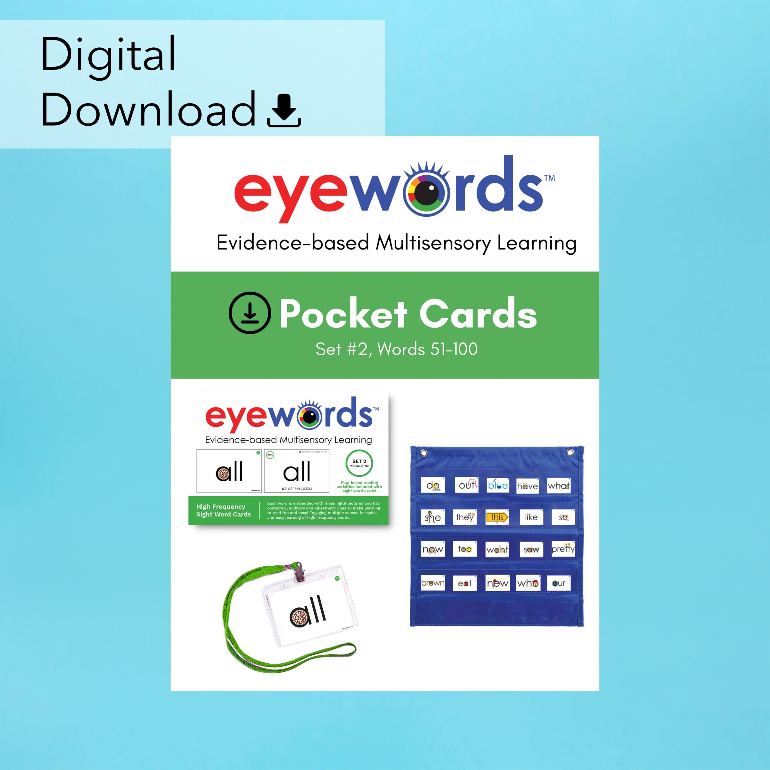Eyewords Pocket Chart Cards, Set 2 (Digital) | Eyewords
