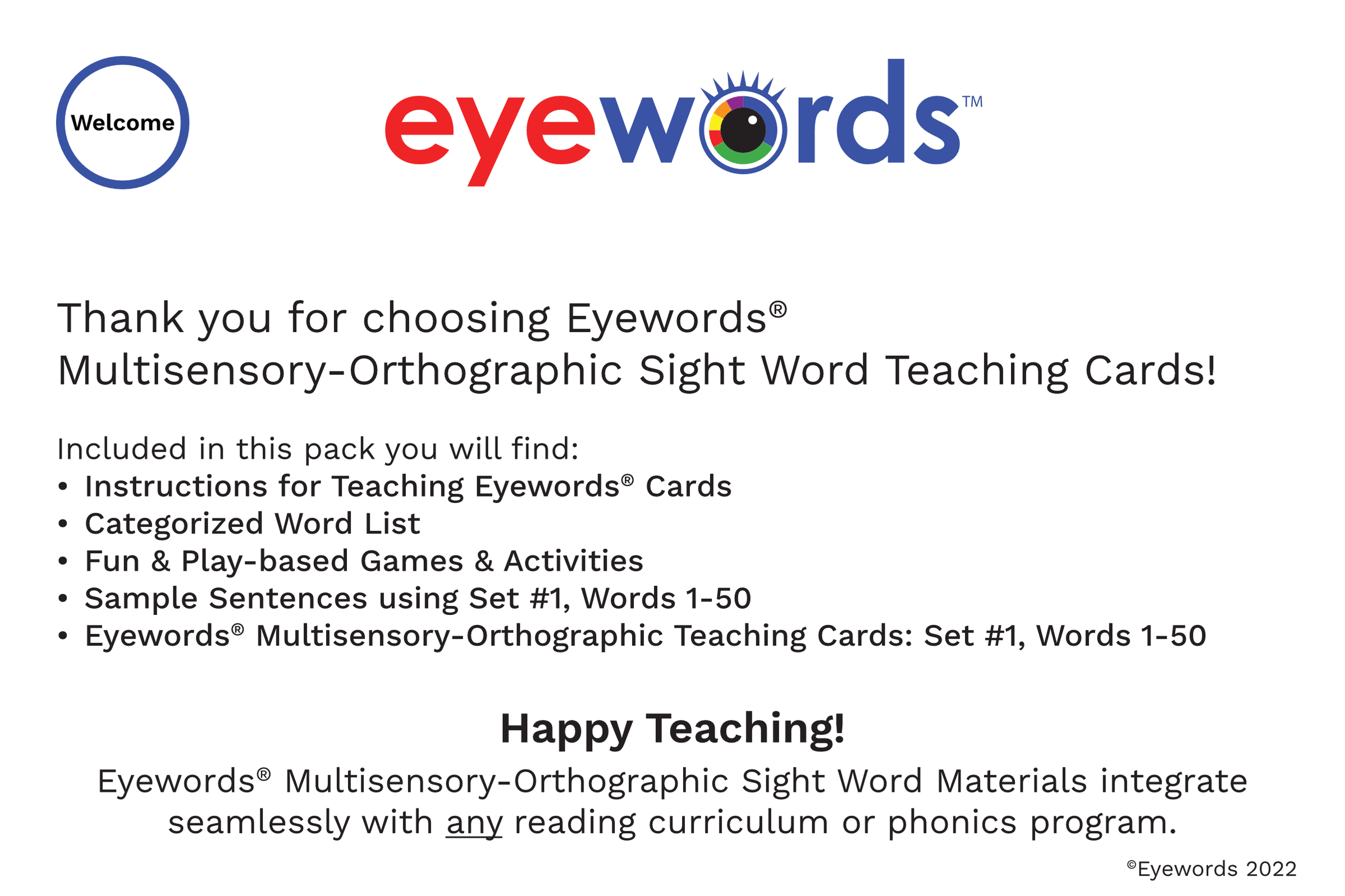 Multisensory-Orthographic High Frequency Sight Word Teaching Cards Bun ...