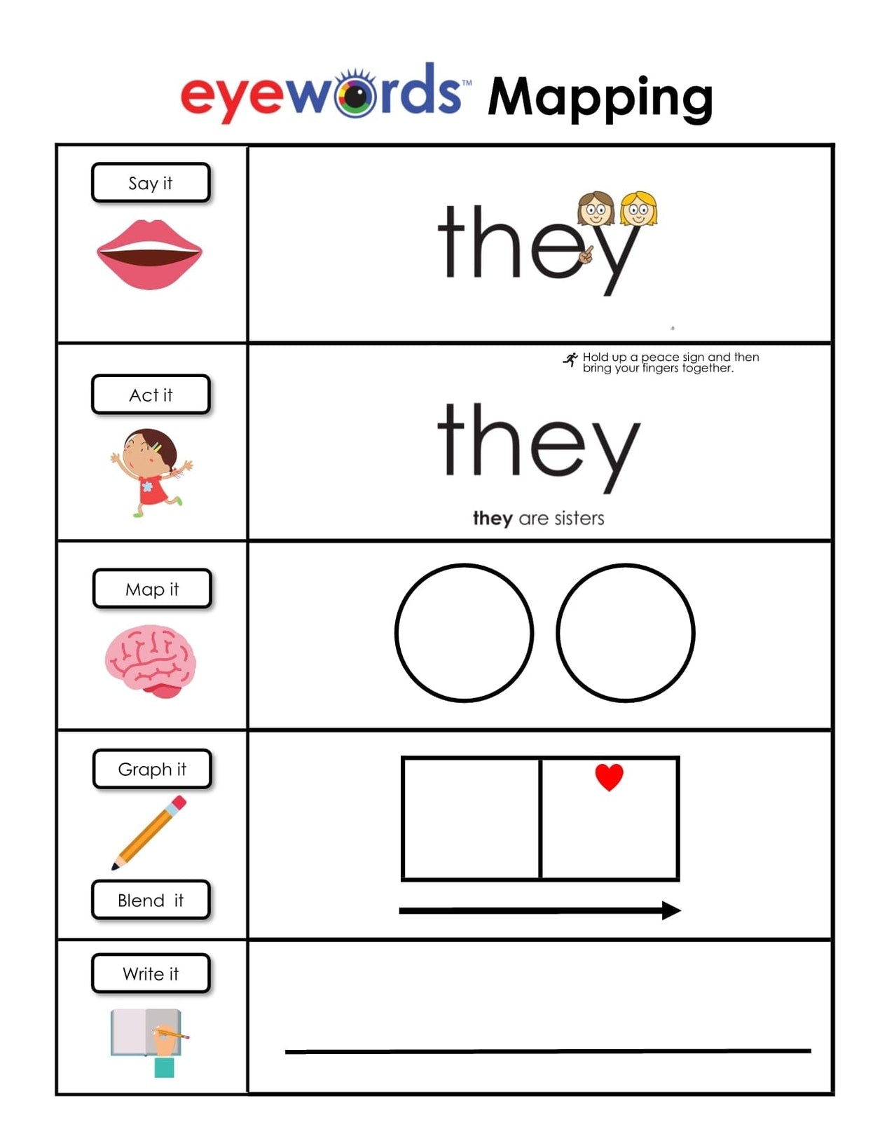 Eyewords Printable Mapping Worksheets, Set 2 (Digital) | Eyewords