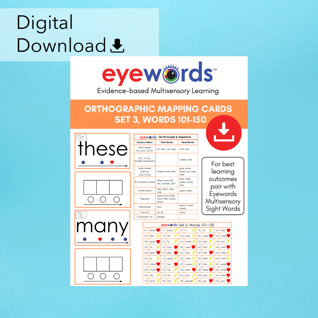Orthographic Sight Word Cards, Set 3 (Digital) | Eyewords